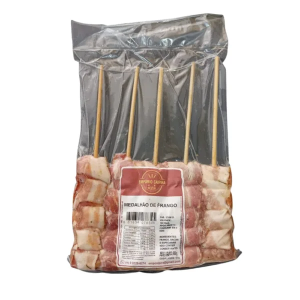Espetinho Medalhão de Frango Kispeto 500g - Carnes Nobres e Vinhos